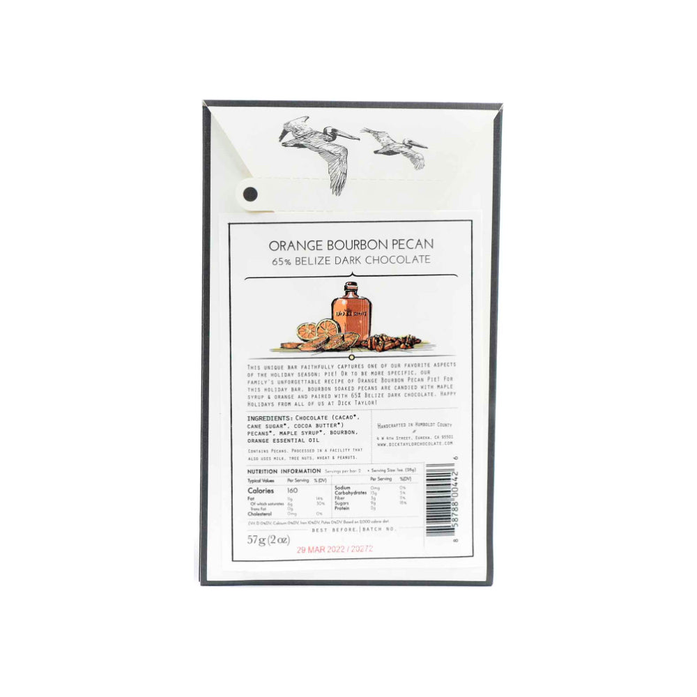 Juodasis šokoladas - Orange Bourbon Pecan 65% - DICK TAYLOR – Crooked ...